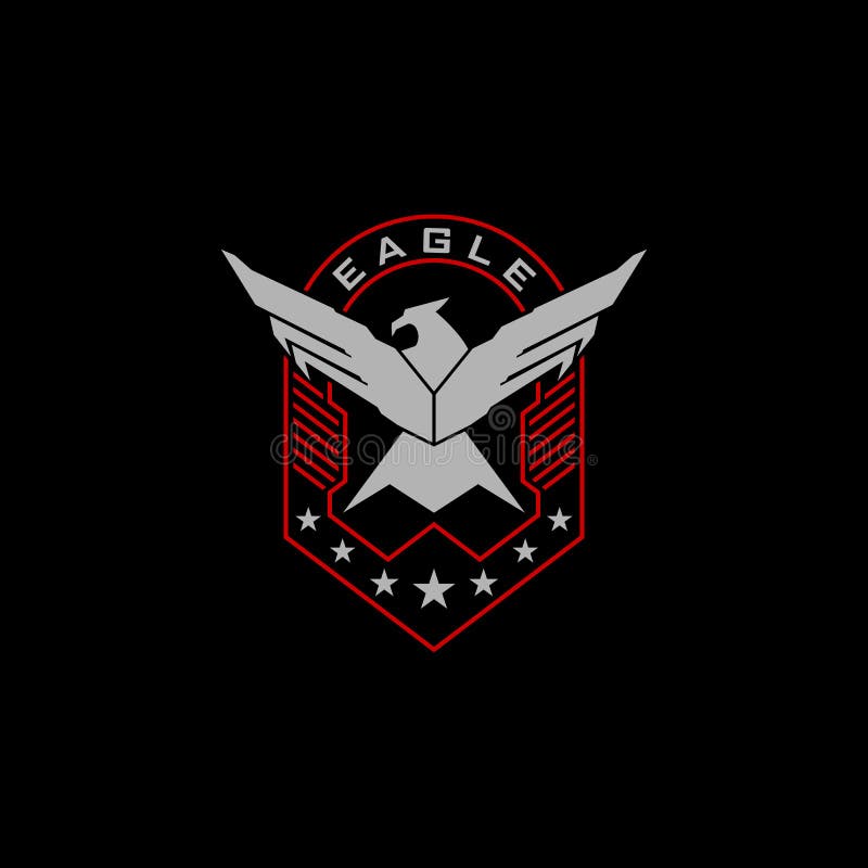 Military Eagle Badge Logo Design Emblem Template Stock Vector ...