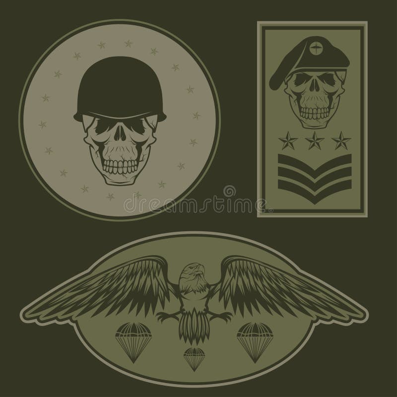 Military Emblem Set Vector Design Template Stock Vector - Illustration ...