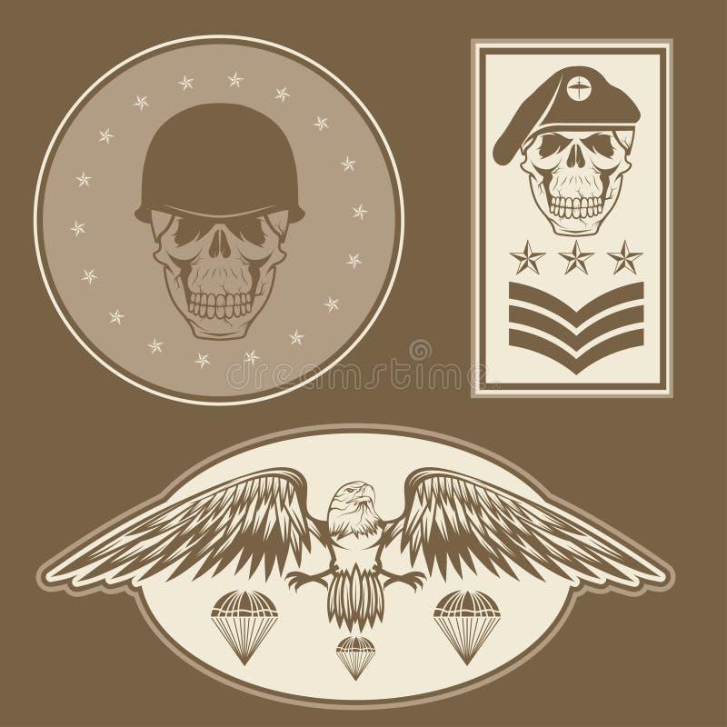 Military Emblem Set Vector Design Template Stock Vector - Illustration ...