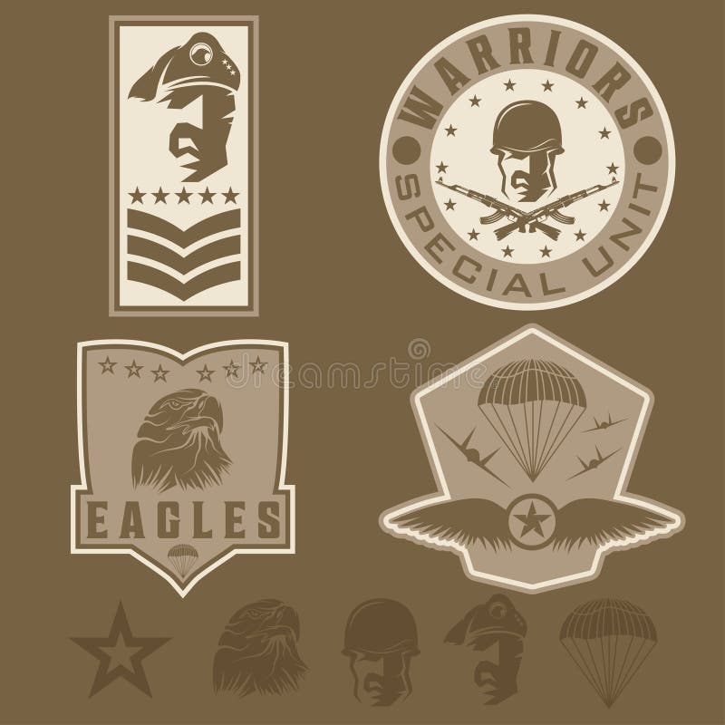 Military Emblem Set Vector Design Template Stock Vector - Illustration ...