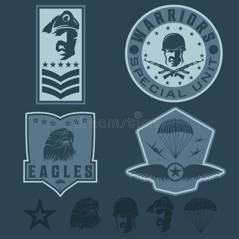 Military Emblem Set Vector Design Template Stock Vector - Illustration ...