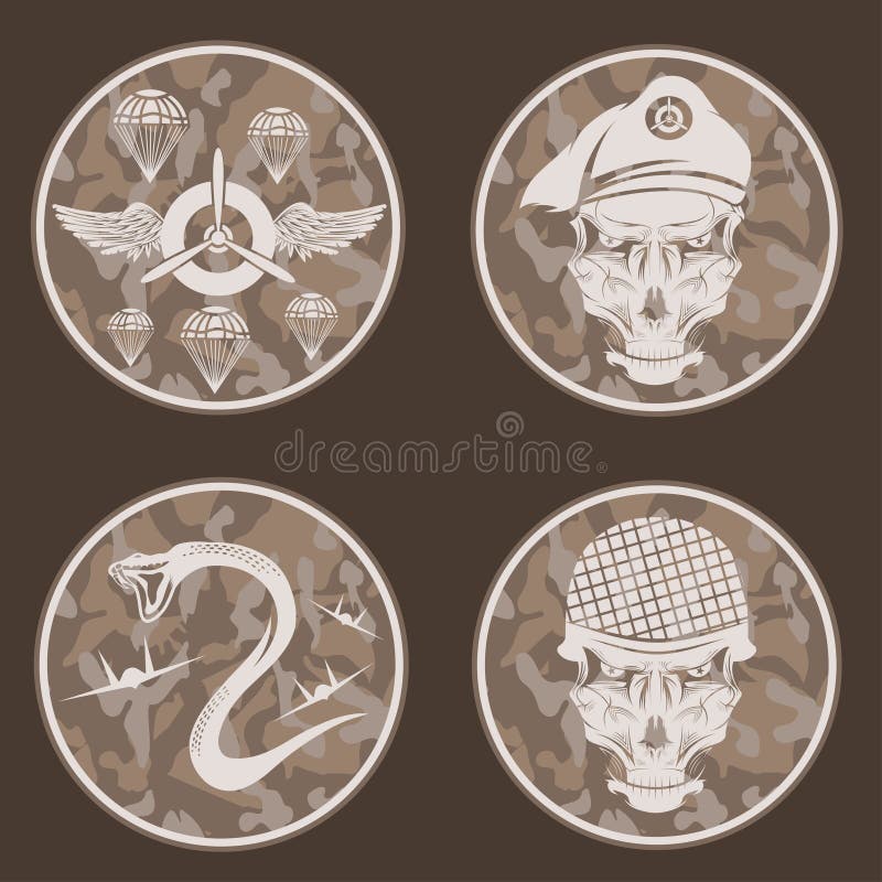 Military Emblem Set Vector Design Template Stock Vector - Illustration ...