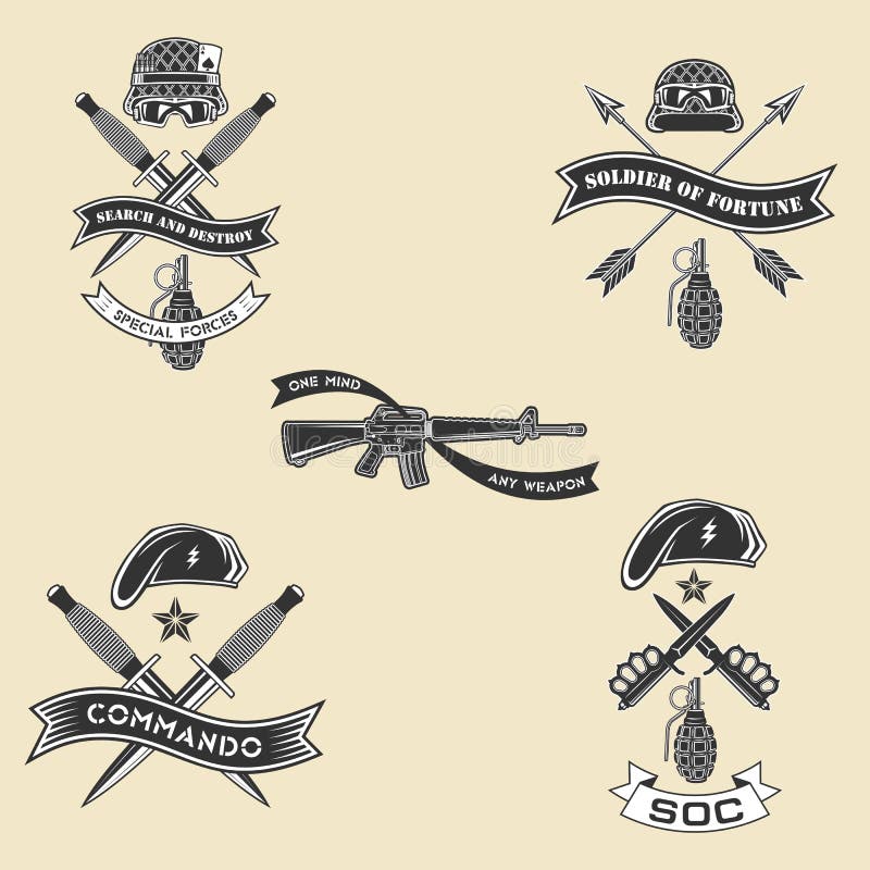 Military emblems stock vector. Illustration of lightning - 59729799