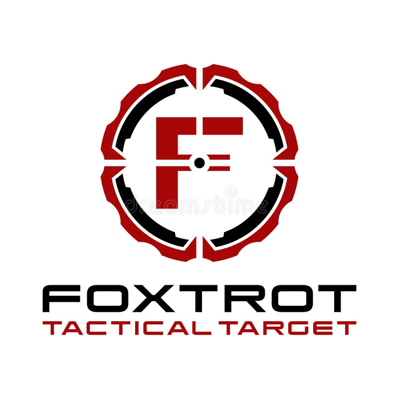 Military of F Letter Tactical Target Logo Design Stock Illustration ...