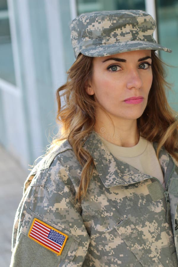 Military Female with Neutral Expression Stock Image - Image of ...
