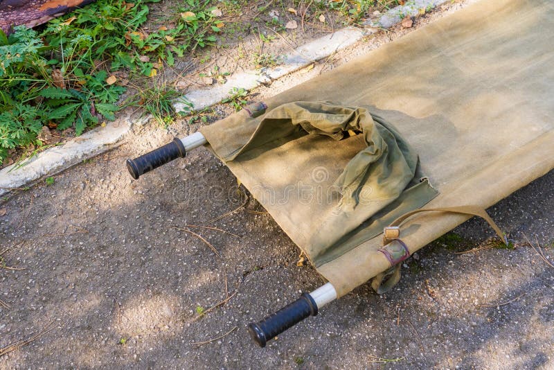 Military Field Stretcher Element with Selective Focus. Background Stock ...