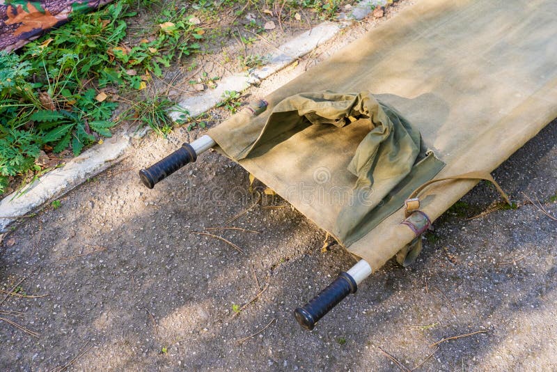 Military Field Stretcher Element with Selective Focus. Background Stock ...