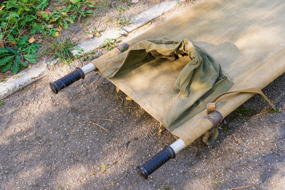 Military Field Stretcher Element with Selective Focus. Background Stock ...