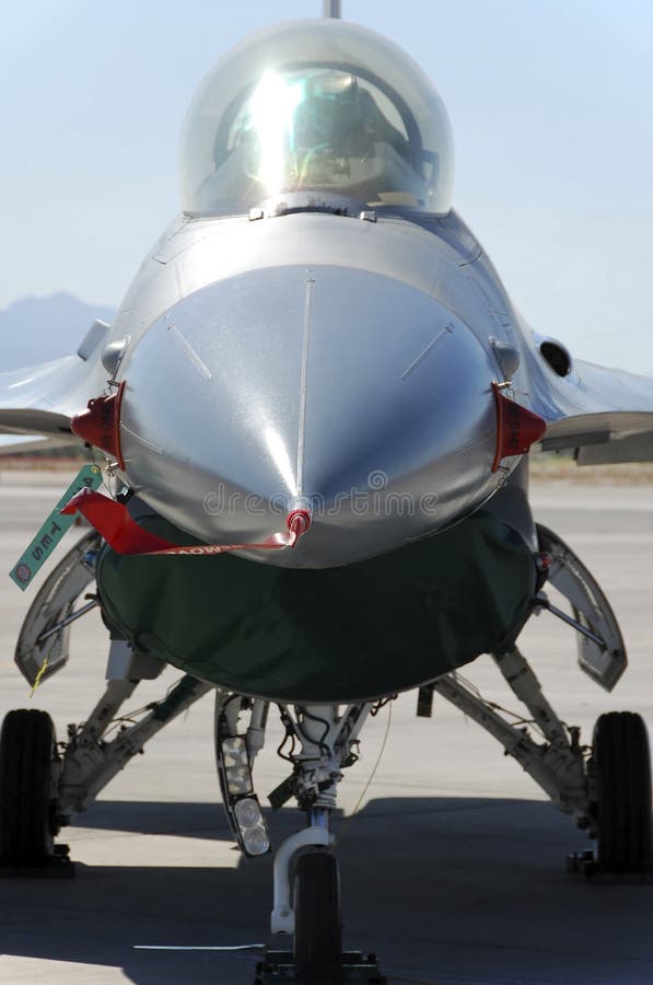 Military Fighter Aircraft Ground Display Stock Image - Image of ...