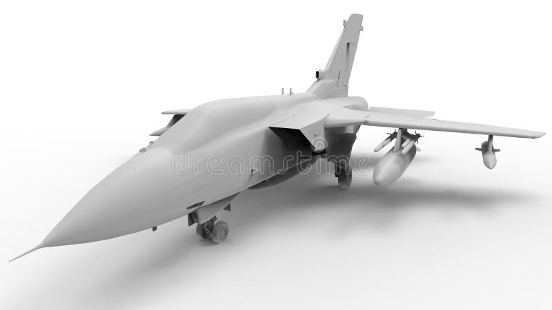 Military Fighter Aircraft. Three-dimensional Raster Illustration in the ...