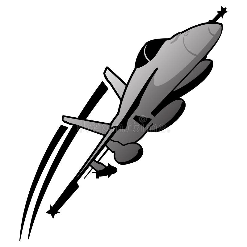 Military Fighter Attack Jet Airplane Cartoon Isolated Vector Illustration Stock Vector ...