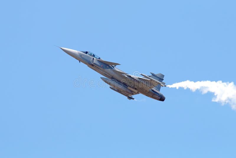 Military Fighter Jet on Blue Sky Stock Photo - Image of airshow, jets ...