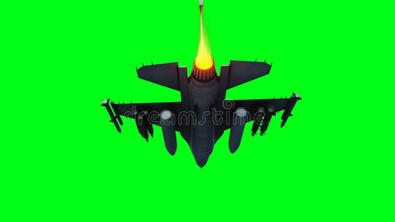Military Fighter Jet F-16. Green Screen Isolate Stock Illustration ...