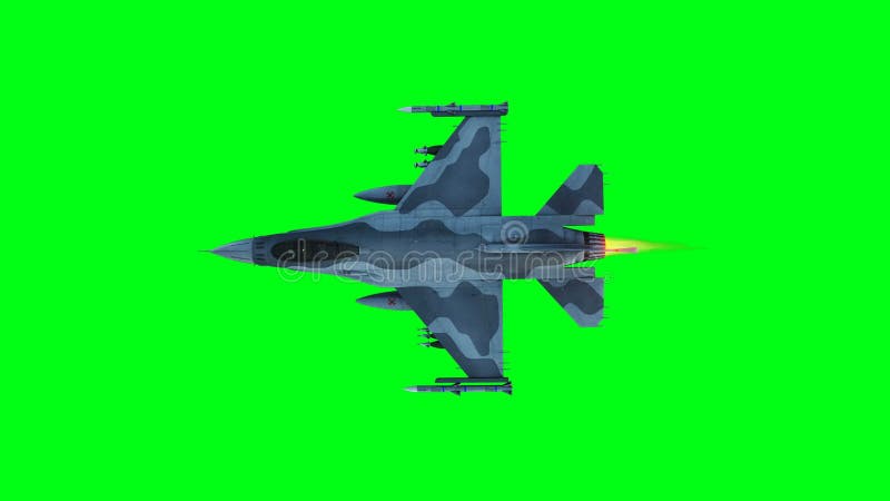 Military Fighter Jet F-16. Green Screen Isolate Stock Illustration ...