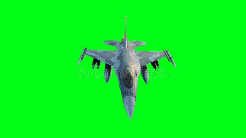 Military Fighter Jet F-16. Green Screen Isolate. 3d Rendering. Stock ...