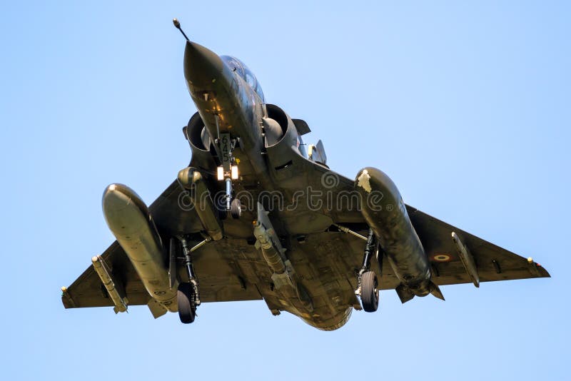 Military Fighter Jet in Flight Stock Image - Image of attack, landing ...