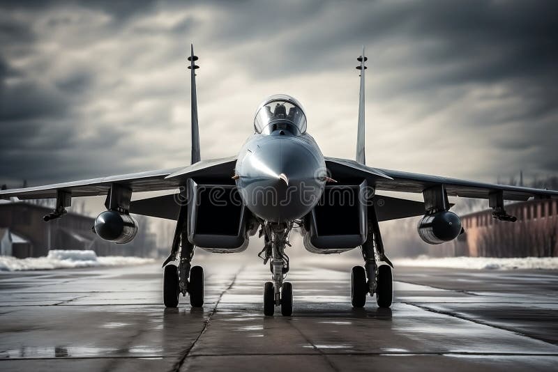 Military Fighter Jet on the Runway of a Military Airfield Stock ...