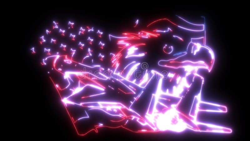 Military Fighter Jets with Eagle and American Flag Stock Footage ...