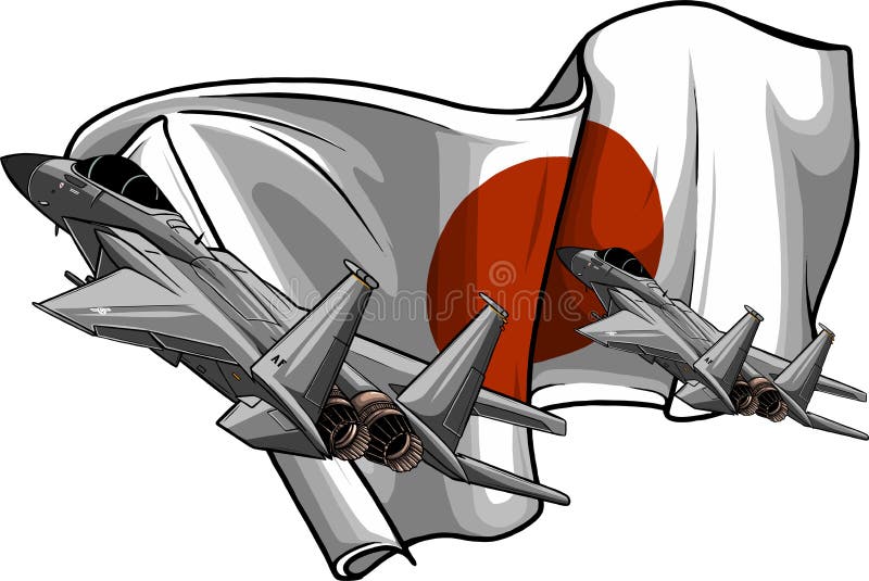 Military Fighter Jets with Japan Flag Vector Stock Vector ...