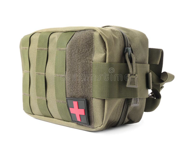 Military First Aid Kit and Tourniquet on White Background Stock Image ...