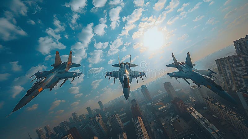 A Military Jet Flyover Wide Shot Stock Image - Image of airshow ...