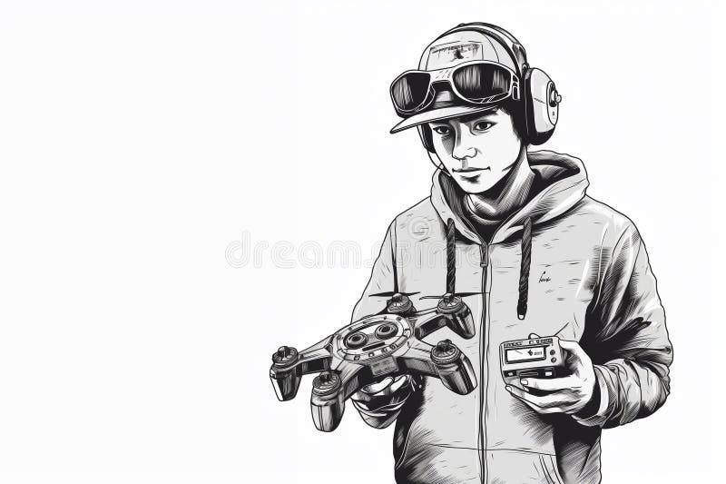 Military Fpv Drone Pilot with Radio Controller and Virtual Goggles. AI ...