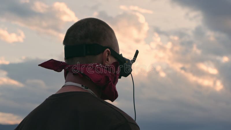 Military FPV Pilot at Sunset Stock Footage - Video of technology ...