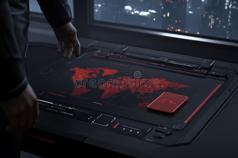 Military General Planning Nuclear War Using Futuristic Control Panel ...