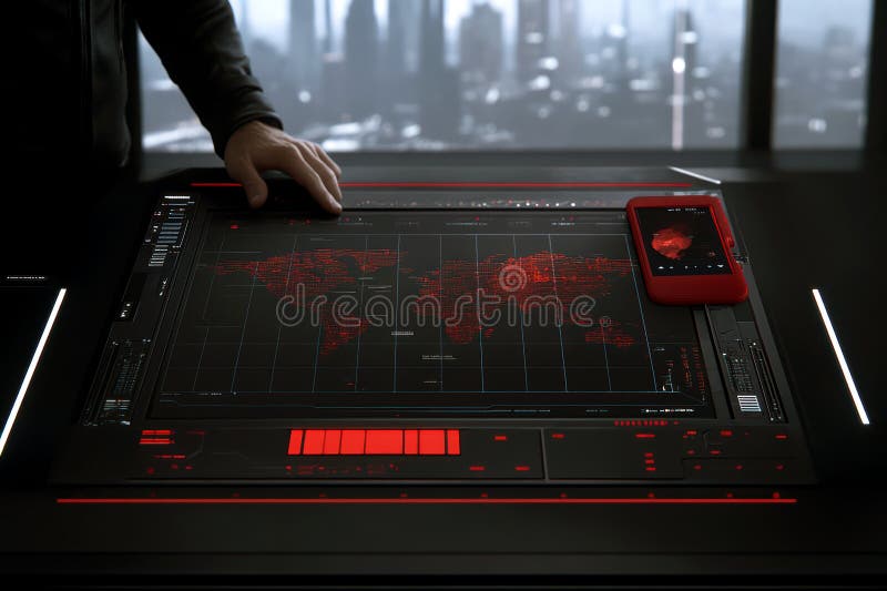 Military General Launching Nuclear Attack on Futuristic Control Panel ...