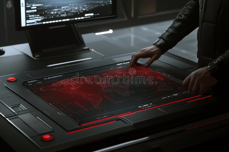 Military General Planning Nuclear War Using Futuristic Touchscreen ...