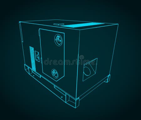 Military Generator Blueprint Stock Vector - Illustration of technology ...