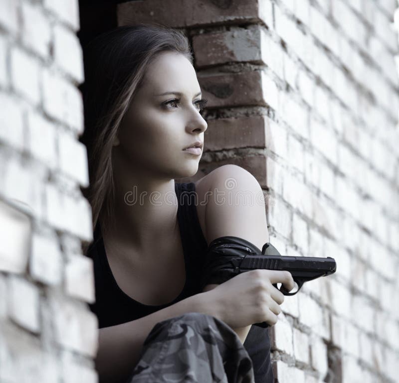 Redhead Girl Bounded by Chains Stock Image - Image of capture, arms ...