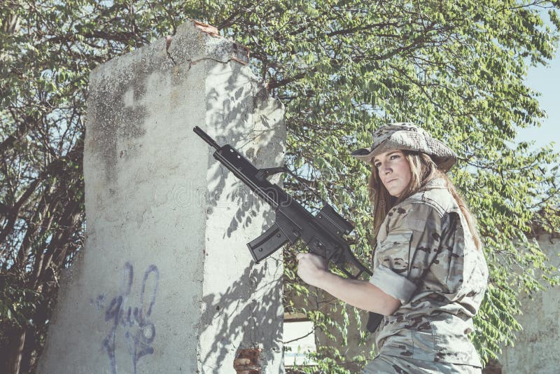 Military girl stock photo. Image of soldier, lady, attractive - 46537842