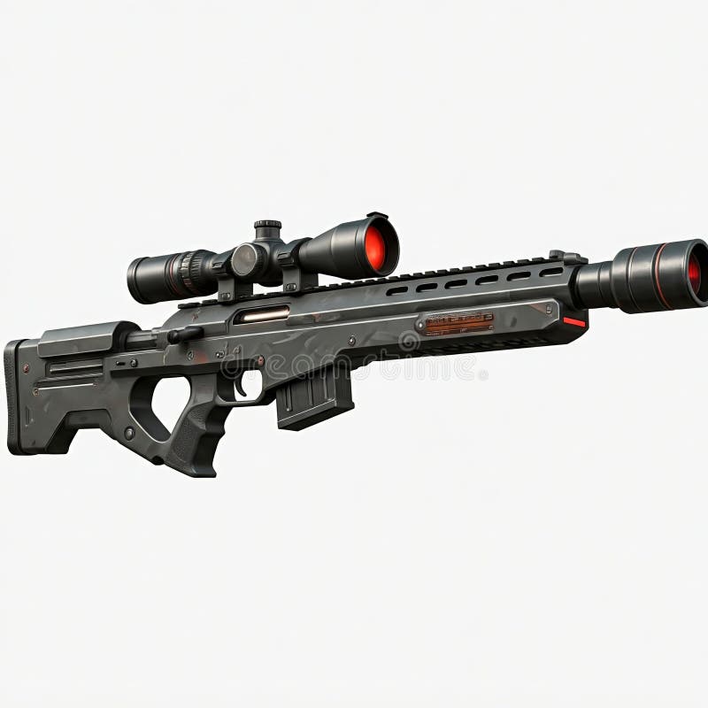 Electromagnetic Scoped Rifle Stock Illustration - Illustration of ...