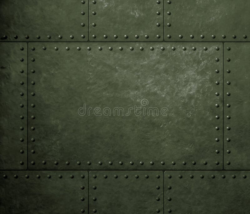 Military Green Metal Armor Background with Rivets Stock Photo - Image ...