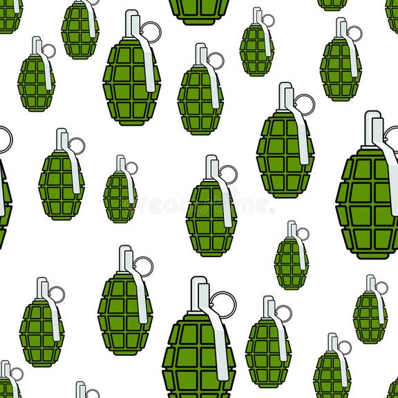 Military grenade pattern stock vector. Illustration of fuse - 97308153