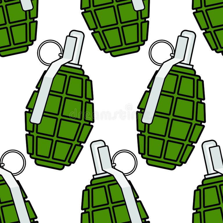 Military Grenade Seamless Pattern Stock Vector - Illustration of ...