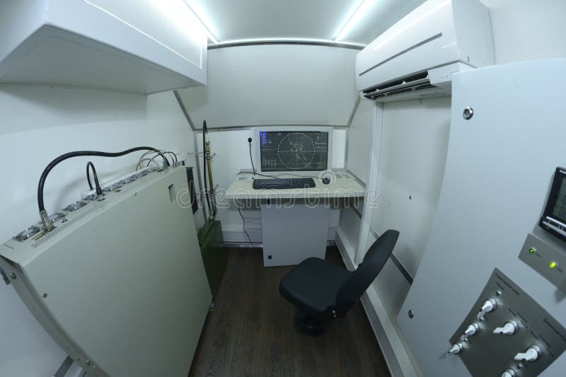 Military Ground Mobile Radar Operator Compartment, Workplace, Control ...