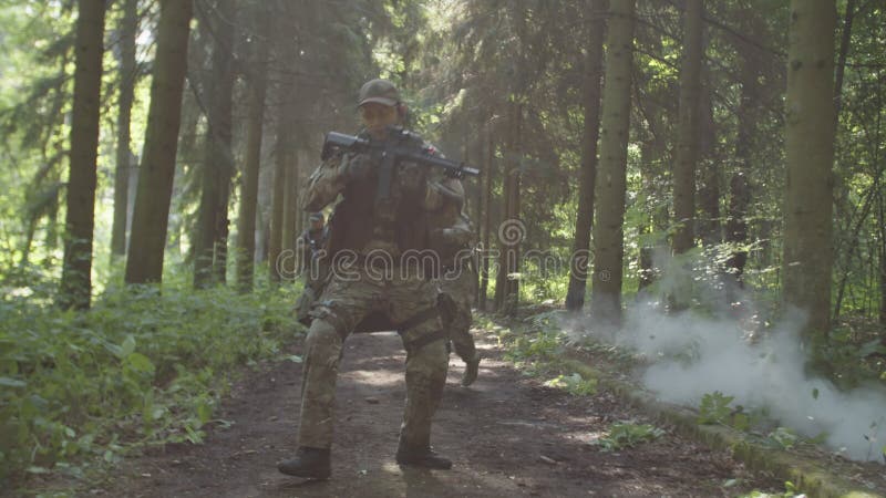 Military Group of Soldiers Getting Ambushed with Explosion Enemy Trap ...