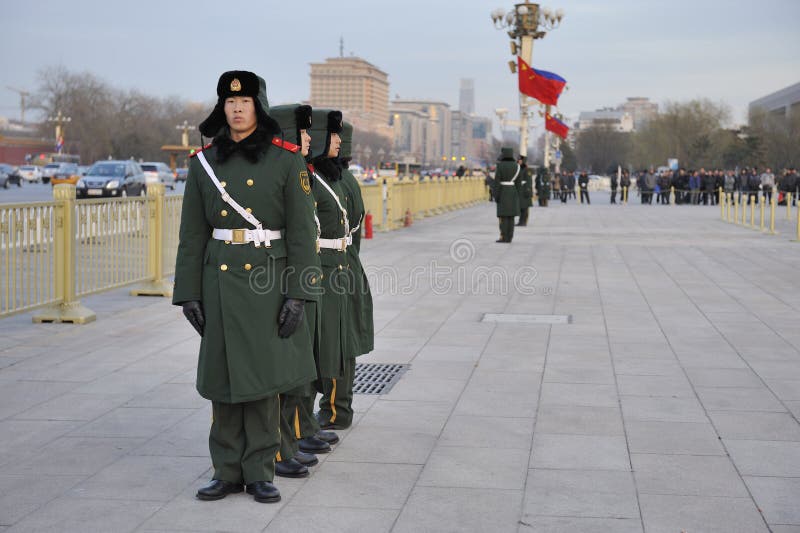 Military Guards in Front of the Forbidden City Editorial Stock Image ...