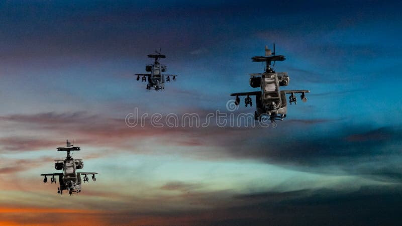 Military Gunships Being Hit by Missile and Exploding Stock Illustration ...