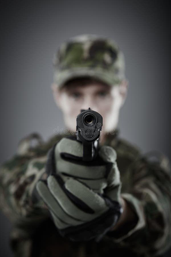 Military guy shooting stock photo. Image of lifestyle - 63776336