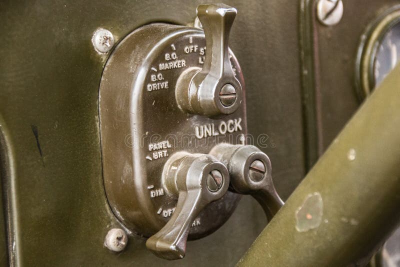 Military Headlight Switch stock photo. Image of switch - 229201776