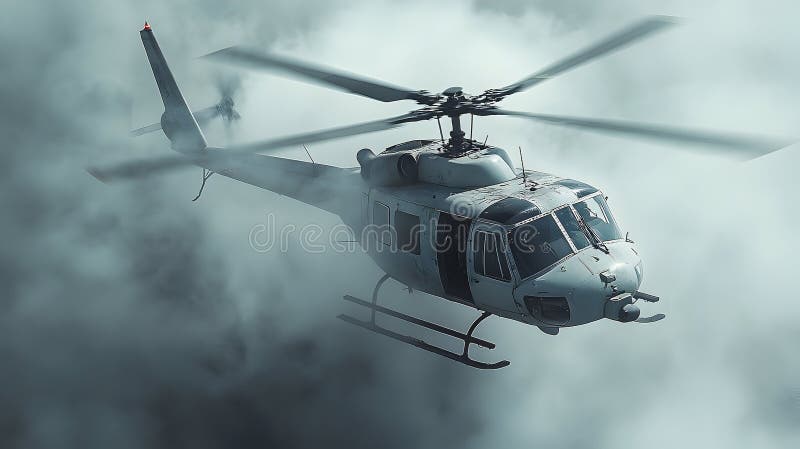 AI-Generated Helicopter in Fog Stock Illustration - Illustration of ...
