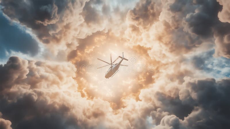 Military Helicopter Flying through Fiery Explosion Stock Photo - Image ...
