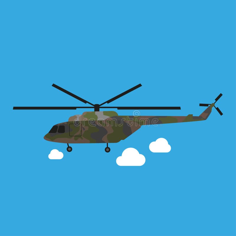 Military Helicopter Icon. Simple Flat Vector Illustration Stock Vector ...