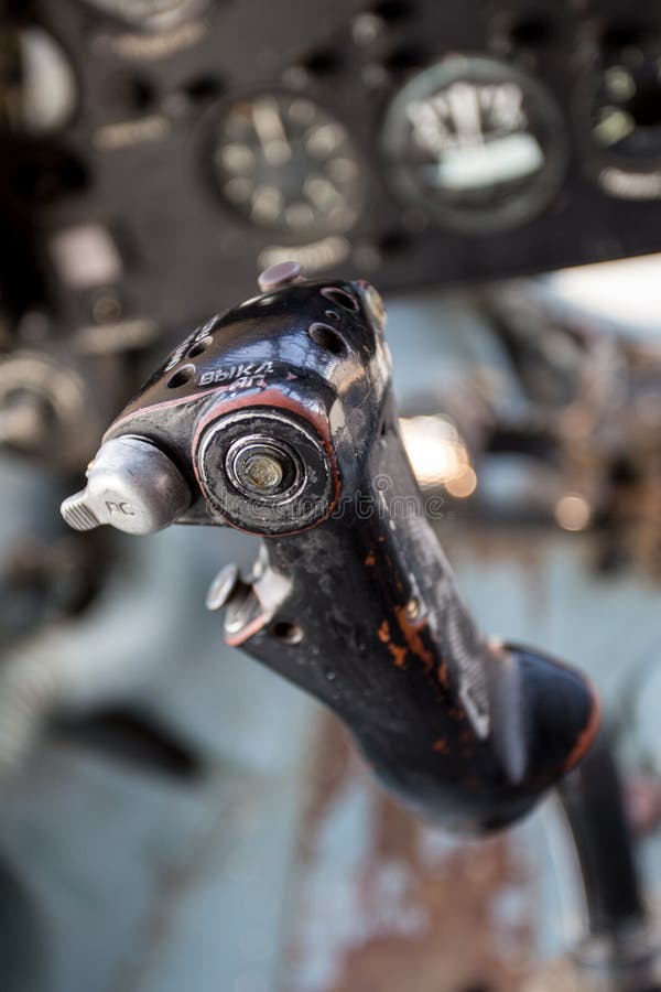 Military Helicopter Rudder Stick Stock Image - Image of control, focus ...