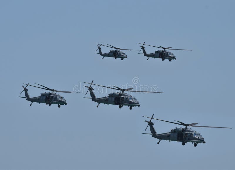 Military Helicopters in Flight Stock Photo - Image of defense, flight ...