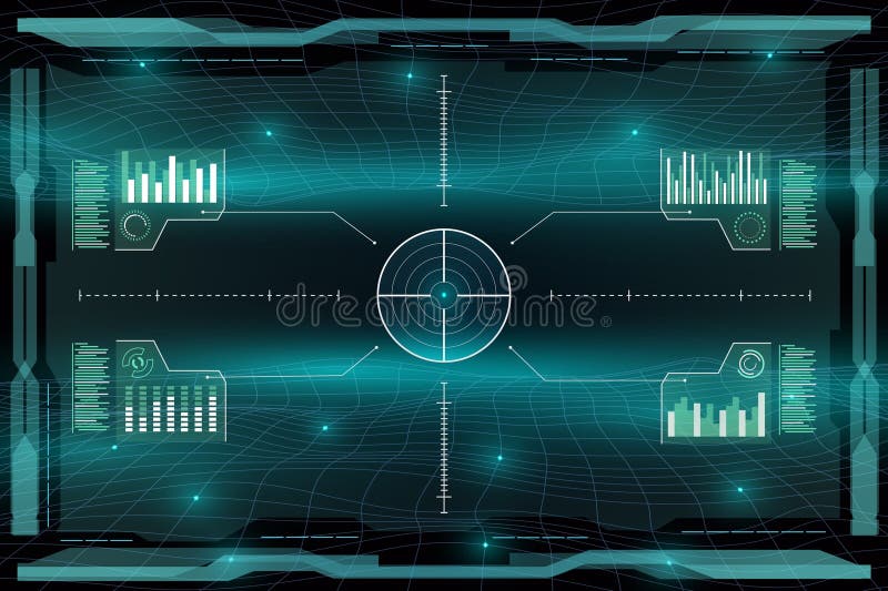 Military HUD Frame. UI Radar Technology of Future Digital War. Game ...