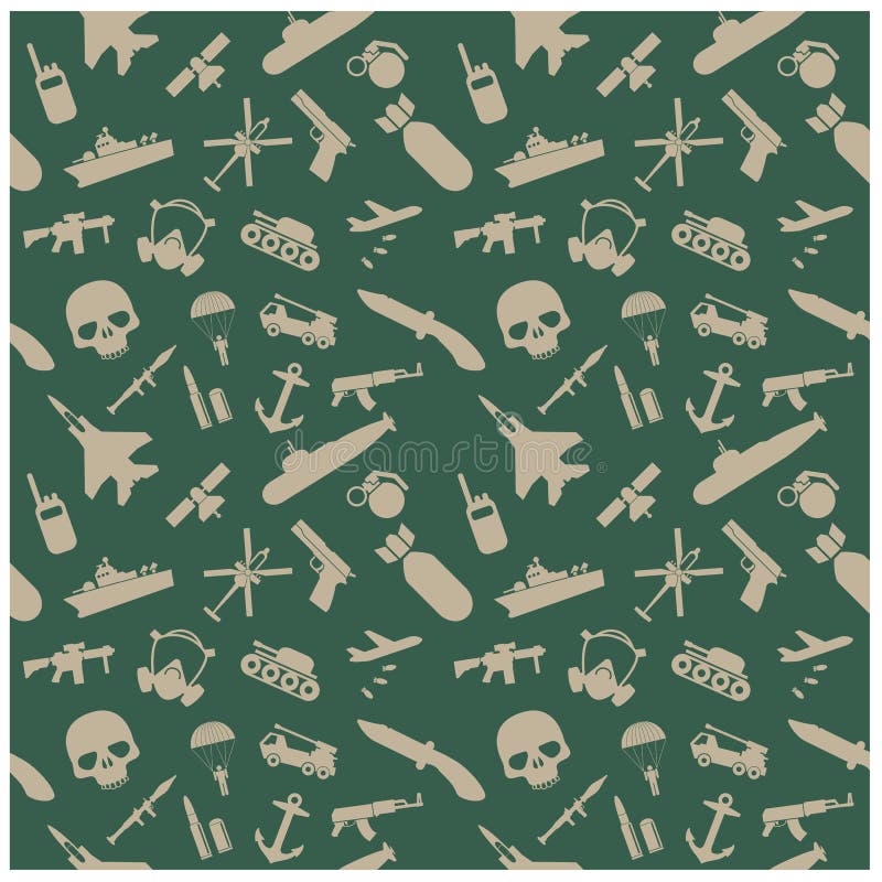 Military icons set stock vector. Illustration of bullet - 43896200